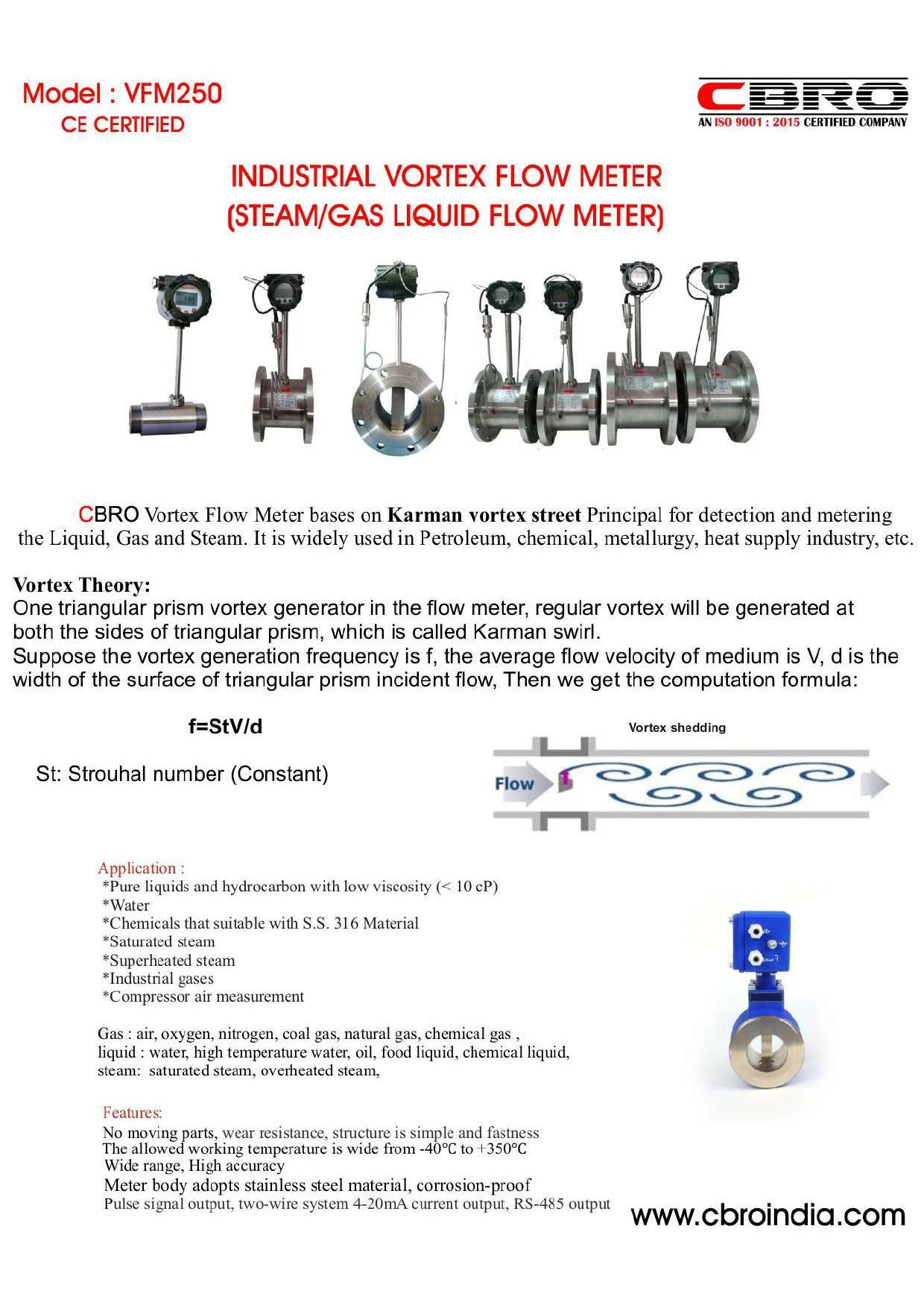 Buy Cbro Vortex Flow Meter from CBRO INCORPORATION, India | Tradewheel.com