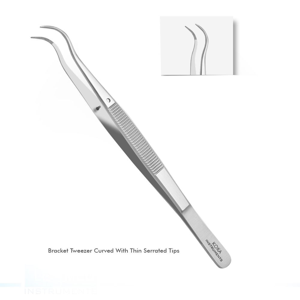 Buy Bracket Tweezer Curved With Thin Serrated Tips from KOKA ...