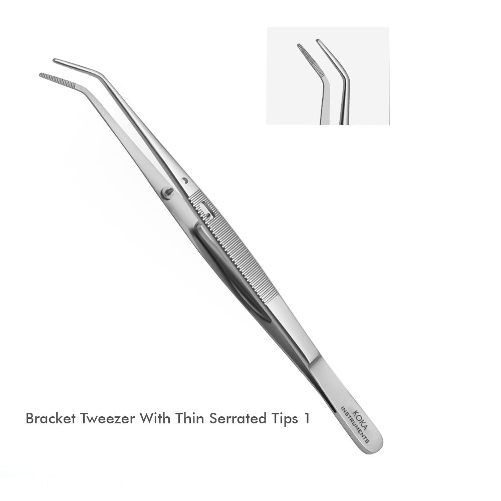 Buy Bracket Tweezer Curved With Thin Serrated Tips from KOKA ...