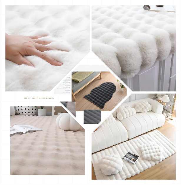 Buy Bubble Faux Rabbit Fur Carpet Living Room Faux Rabbit Fur Area Rug ...
