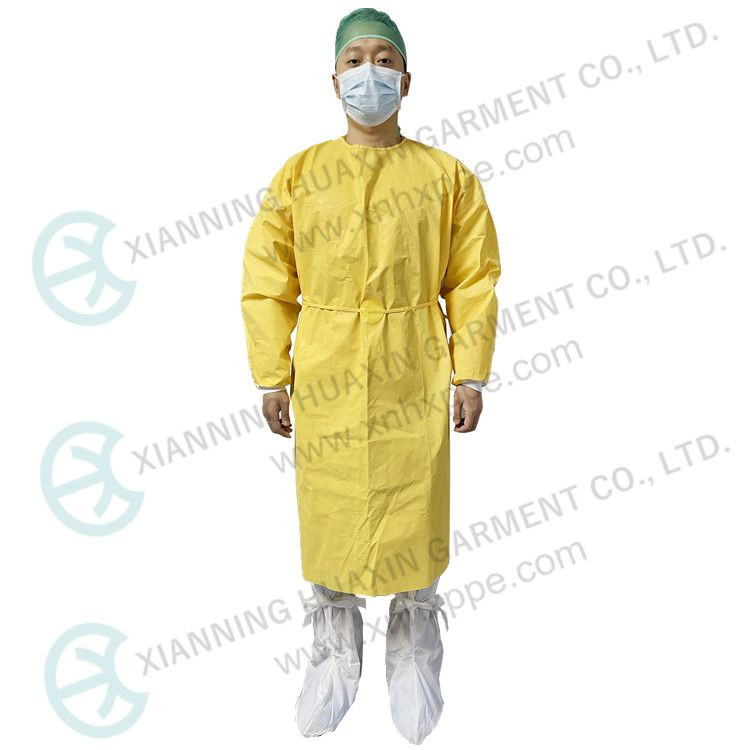 Buy Aami Level 4 Gown Astm F1670 F1671 Yellow Pe Sms Chemical Resistant ...