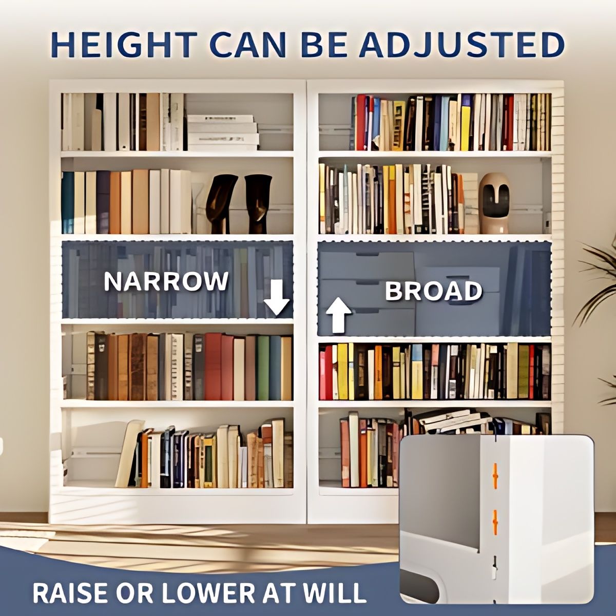 Buy 71 Inch Metal Bookcase, 5-layer Bookshelf With Adjustable Shelves ...