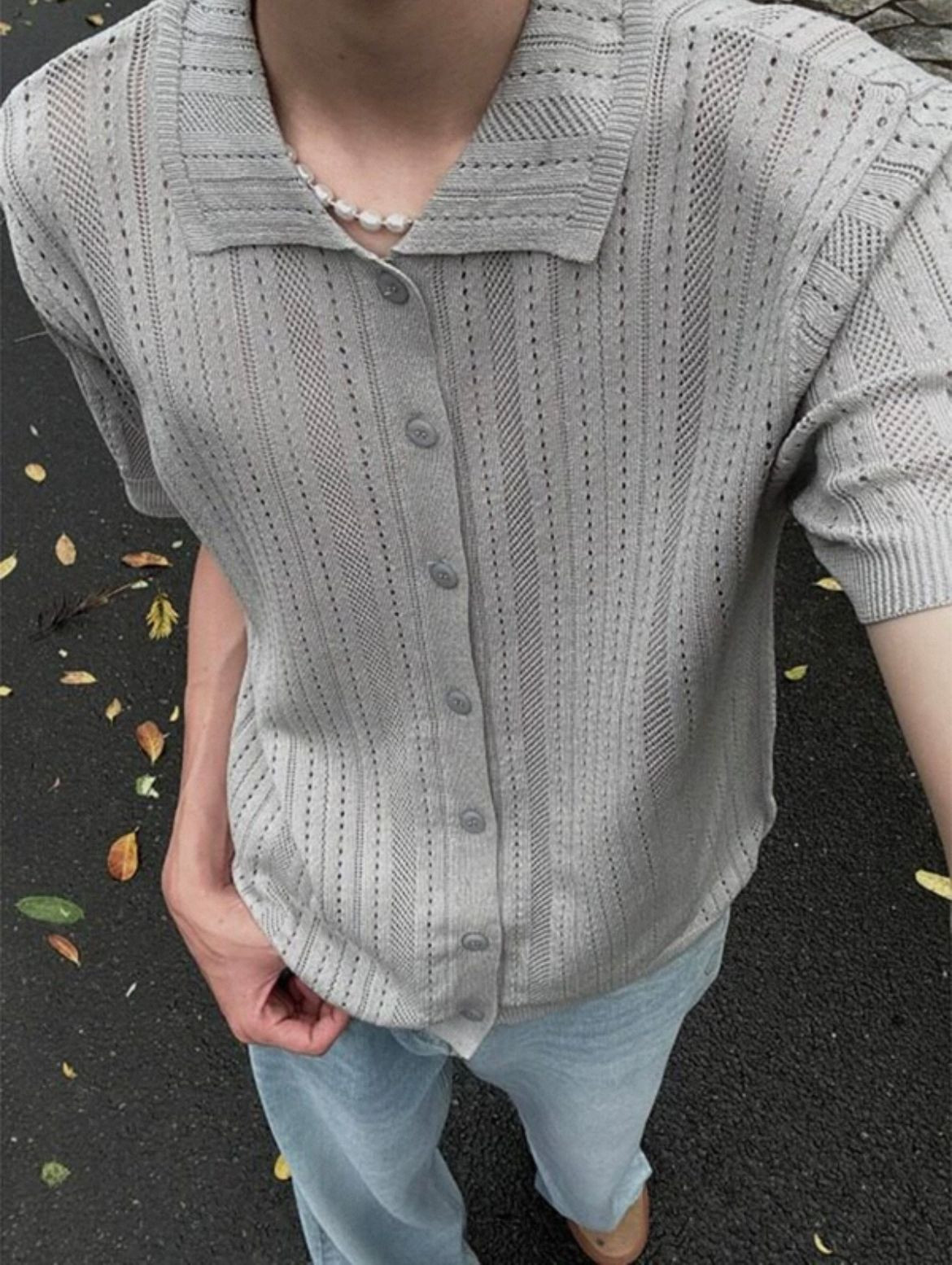 Buy American Retro Cut-out Square Neck Short-sleeved Knit Sweater Chic ...