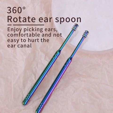 Buy 2024 Hot Sale Earpick Stainless Steel Titanium Four Ring Spiral Ear ...