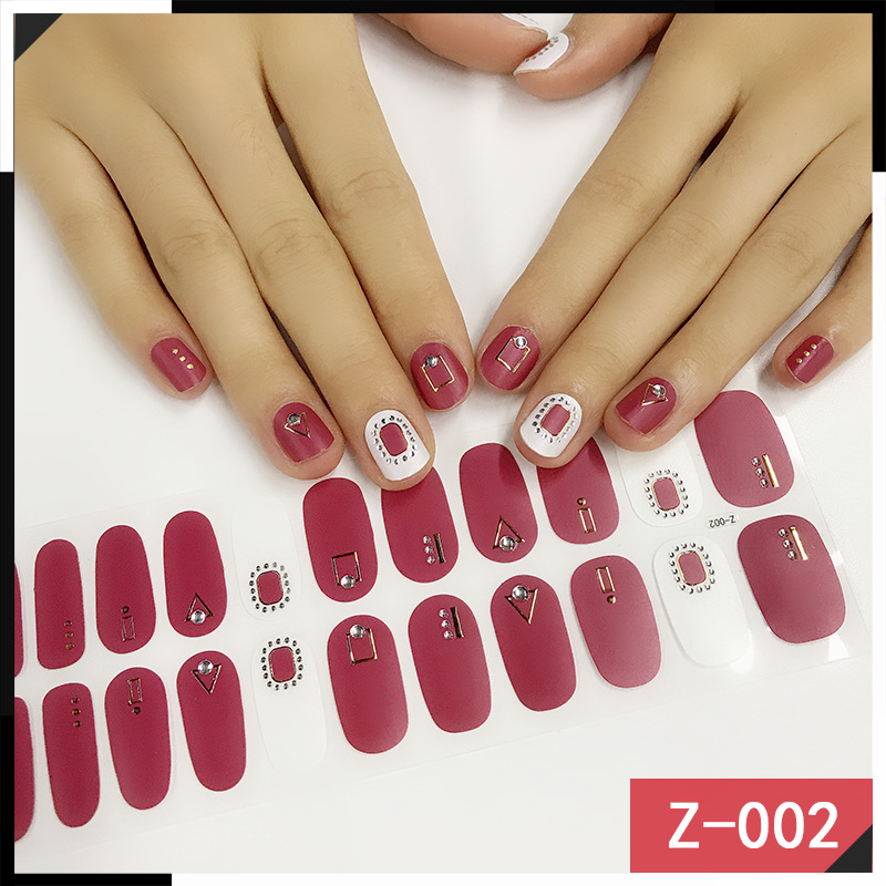 Buy 22 Stickers Red Nail Stickers 3d Stereo Hot Stamping Nail Polish ...