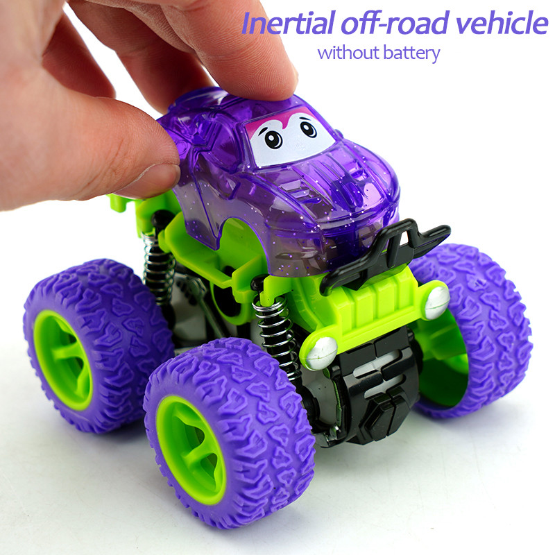 Buy Customizable Mini Luminous 4wd Inertial Stunt Car Toy 360 Rotating ...