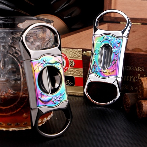 Buy Dual Blade Cigar Cutter Portable Cigar Scissor Tobacco Tool Sharp ...