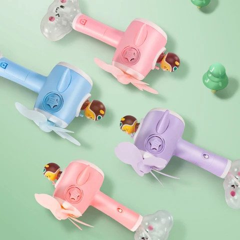 Buy Fan Bubble Stick Outdoor Children Blowing Bubble Machine Light ...