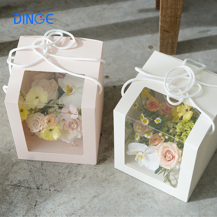 Buy Ins Portable Flower Box One Side Pvc Window Transparent Floral Box ...