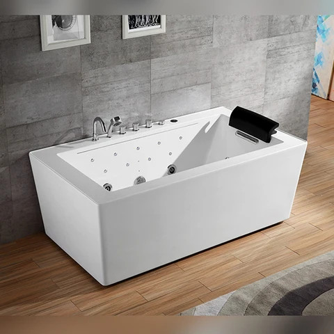 Buy Modern And Minimalist White Rectangular Spa Bath Massage Whirlpool ...