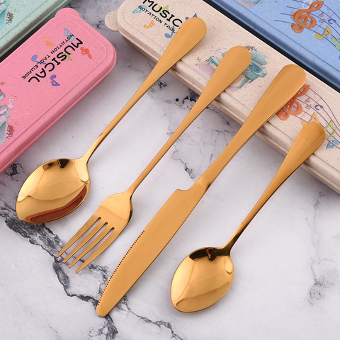 Buy New 2022 Cheap Travel Flatware Sets Reusable Silver Stainless Steel ...