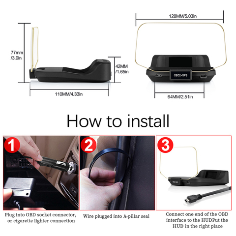 Buy Obd+gps Dual Systems Auto Electronic C2 Head Up Display Navigation ...