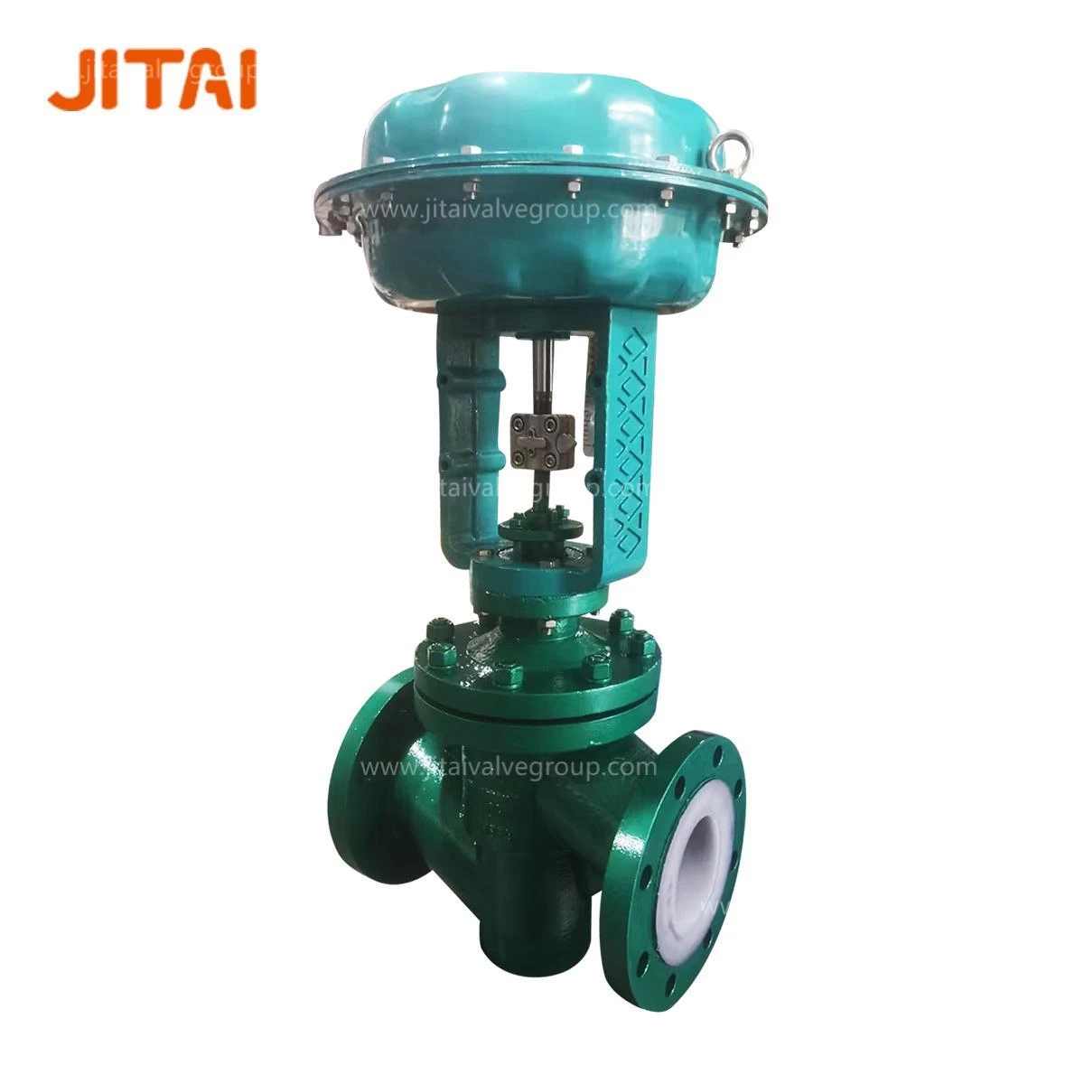 Buy Single Seated Double Flanged Ptfe Lined Control Valve For Chemical ...