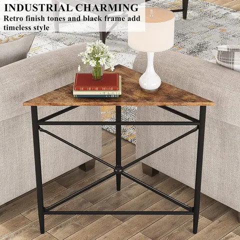 Buy Triangle Corner Console Table, Industrial Corner Shelf Display Rack ...