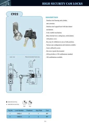 Buy Universal Super Durable Key Lock For Furniture Door Flat Key Cam ...