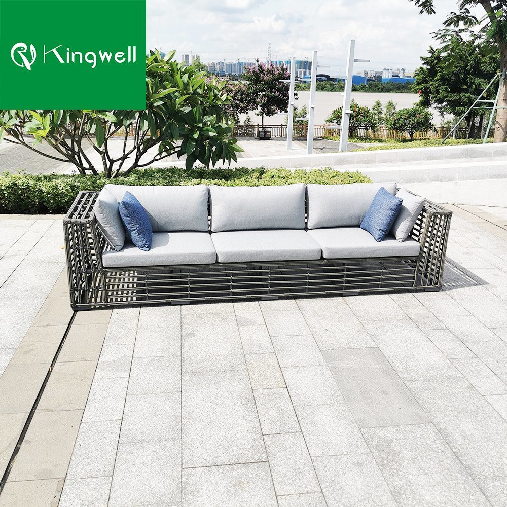 Buy Waterproof Resin Wicker Big Couch 3 Seater Lounge Sofa Set Outdoor ...