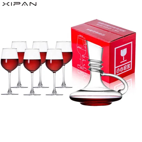 Buy Wholesale 1800ml Custom Modern Style Red Wine Decanter Set Set Of 6 ...
