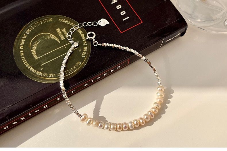 Buy Fast Pace Pearl Shattered Silver Bracelet 2023 Latest Edition For ...