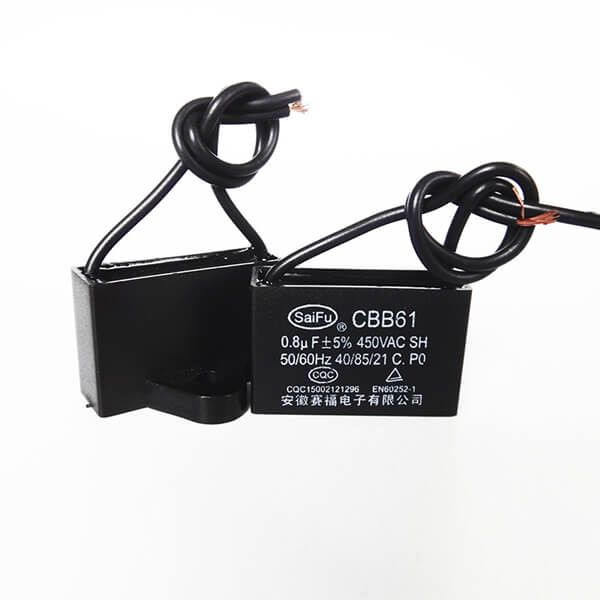 Buy Cbb61 Fan Capacitor With 2 Wires 2024 from Anhui Safe Electronics ...