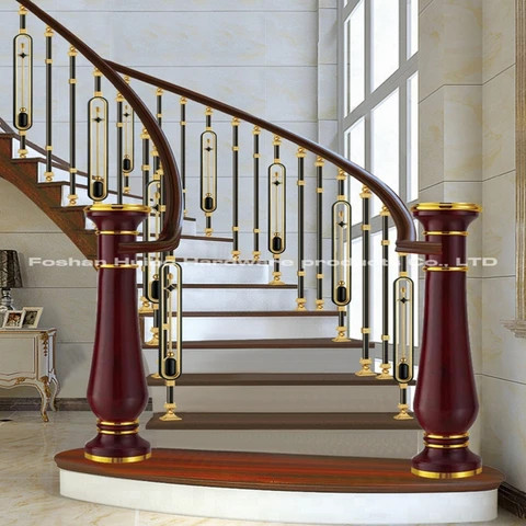 Buy Best Selling Luxury Real Brass Original Color Stair Railing Design ...