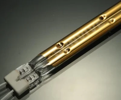 Buy Gold Coating Heating Lamp Infrared Halogen Heater With Twin Tube ...