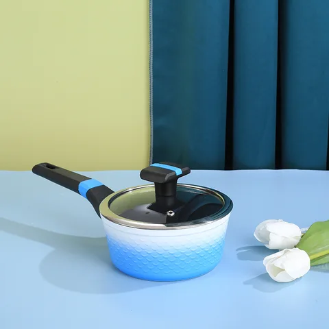 Buy Gradient Blue Series Cooking Pots And Pans Set Aluminium Frying Pan ...