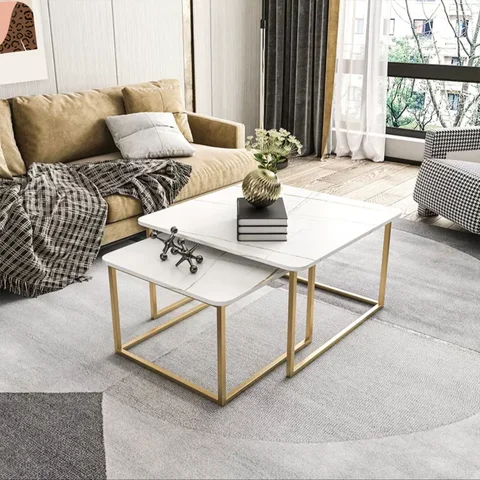 Buy High Quality Modern Marble Top Living Room Combination Coffee Table ...