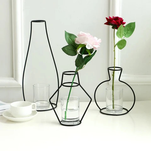 Buy Home Party Decoration Vase Abstract Black Lines Minimalist Abstract ...