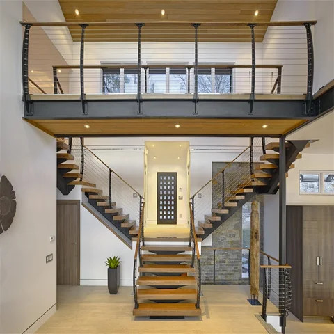 Buy Luxury Wood Stairs With High End Rubber Wood Stair Design Interior ...
