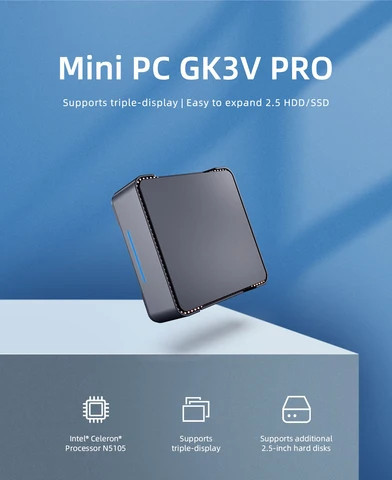 Buy Mini Office Computer Gk3pro Mini Pcs N5105 8gb M.2 Sata 128gb/256gb ...