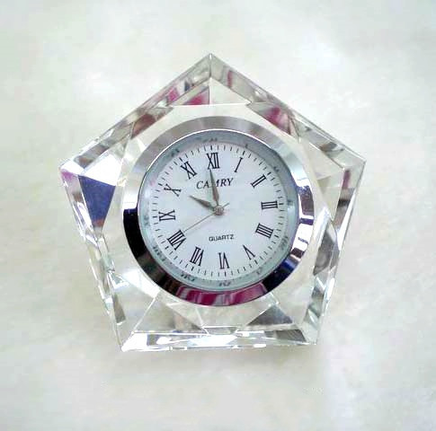Buy New Arrival Pentagon Shape Glass Table Clock from Purple Cloud ...