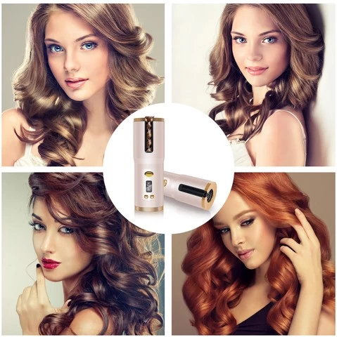 Buy Professional Auto Wavy Rotating Ceramic Wireless Curling Iron Magic ...