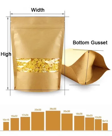 Buy Saco Embalagem Eco Brown Kraft Paper Zip Lock Bag Bolsa Stand Up ...