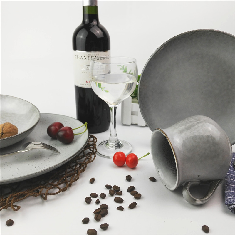 Buy Stoneware Two Tone Color Glazed Reactive Glaze Ceramic Dinner ...