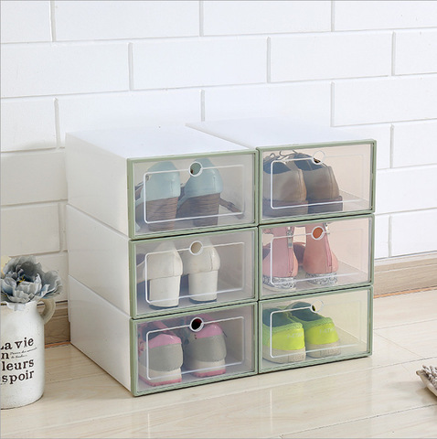 Buy Supbro Black Shoe Box Plastic Storage Box Sports Shoes Transparent ...
