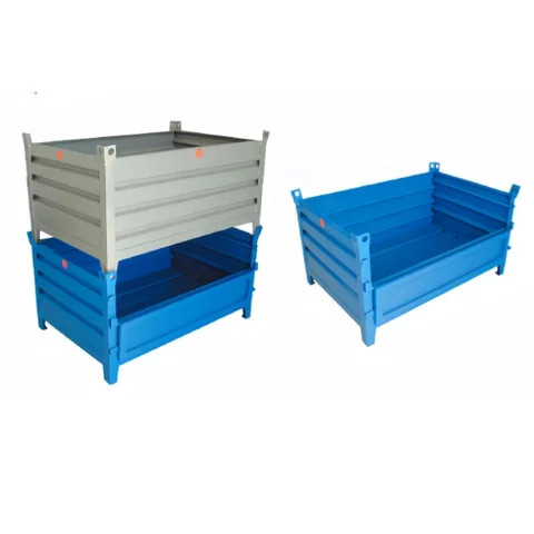 Buy Warehouse Stackable Steel Pallet Box Metal Storage Container Boxes ...