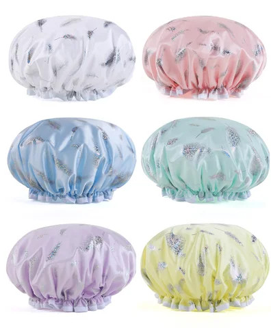 Buy Wholesale Reusable Waterproof Pe Inner Shower Cap Double Bath Hood ...