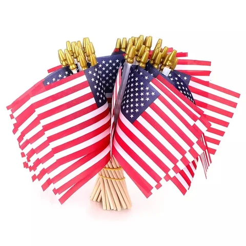 Buy Wooden Stick Usa Hand Waving Flag With 25cm Wooden Pole Cheap ...