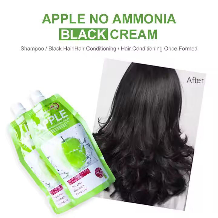 Buy Apple Hair Color Cream - Gray Coverage, Non-staining Skin, Unisex ...