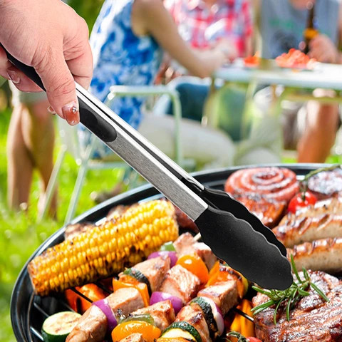 Buy 3 Pcs Customizec 7" 9" 12" Silicone Food Tong Set Barbecue Tongs ...