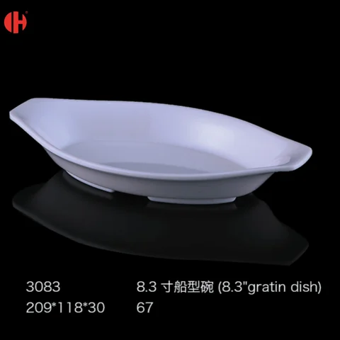 Buy 3083 Luxury Boat-shaped White Melamine Dinnerware Japan Style Restaurant Grade Catering Ware ...