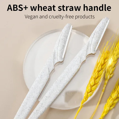 Buy 6 Piece Wheat Straw Eyebrow Razor Set Women Shaving Razor Eyebrow ...