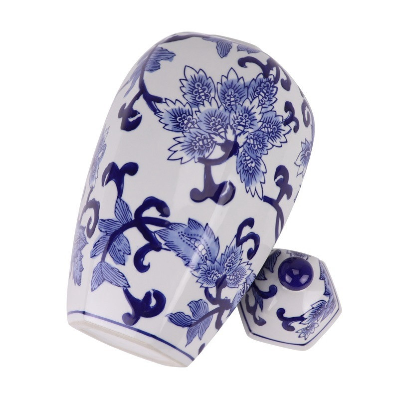 Buy Blue And White Porcelain Flower Pattern Ceramic Ginger Jars ...