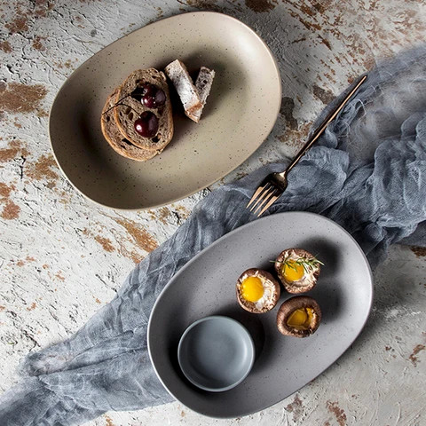 Buy China Factory Dinner Plate Porcelain Oblong Shape Plain Ceramic ...