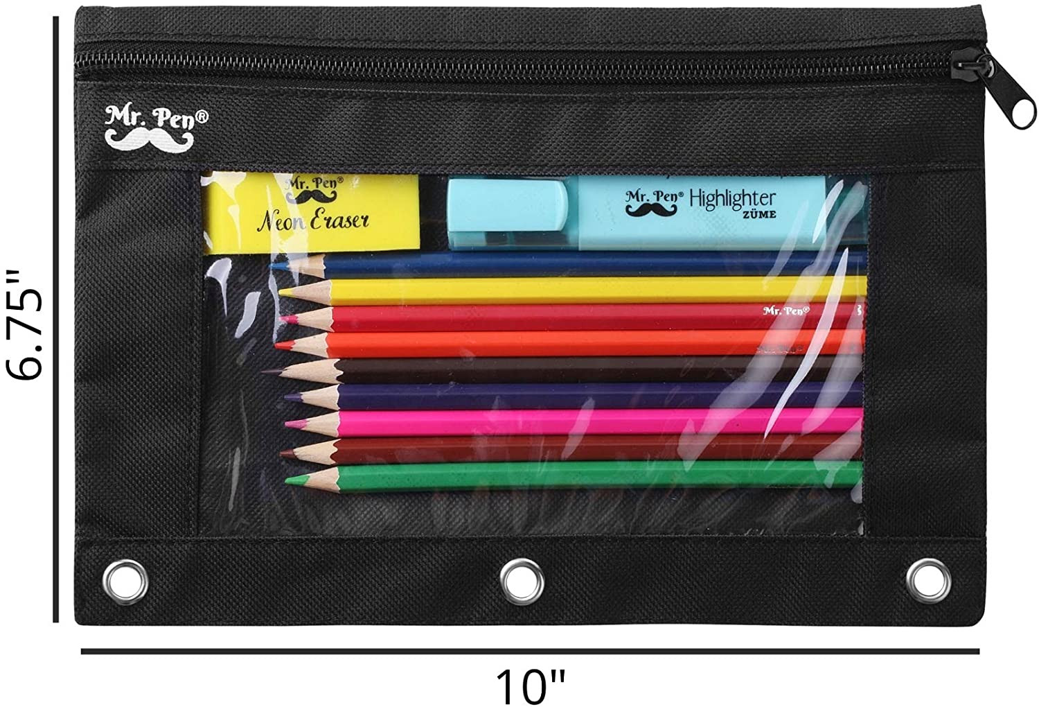 Buy Custom Fabric Transparent Pencil Box Pvc Pencil Case With 3 Binder ...