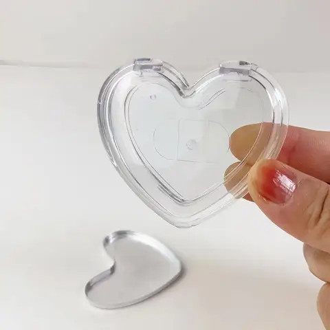 Buy Cute Geometric Clear Heart Eye Shadow Box Powder Blusher Cosmetic ...