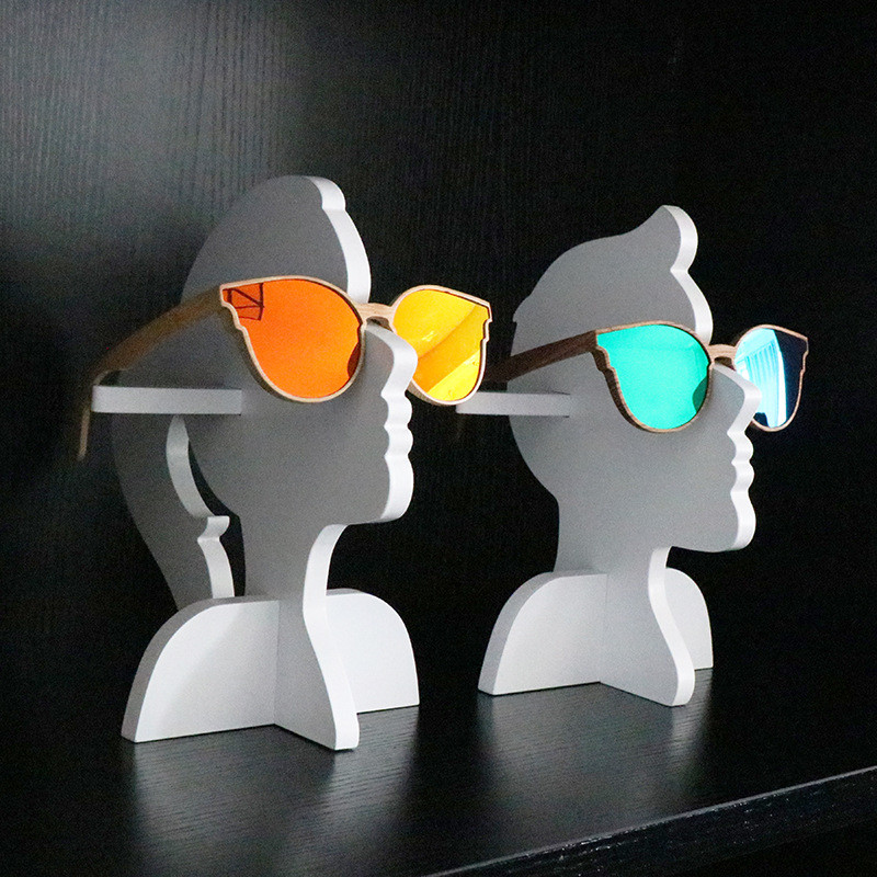 Buy Head Shaped Dismountable Unique Design Glasses Display Rack Wooden ...