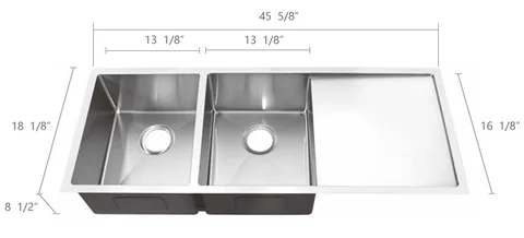 Buy High Depth Double Bowl Topmount 304 Steel Hand Made Utility Sink ...