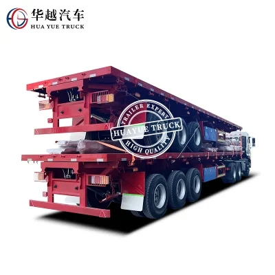 Buy Huayue 40ft Container Transportation 60tons 3axles Flatbed Semi ...