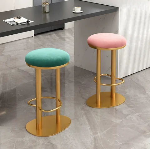 Buy Living Room Furniture Swivel Pool Bar Stools Metal Velvet Leather ...